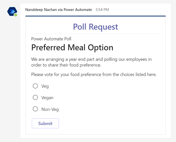 Collect Responses From Adaptive Cards On MS Teams Using Power Automate Nanddeep Nachan Blogs